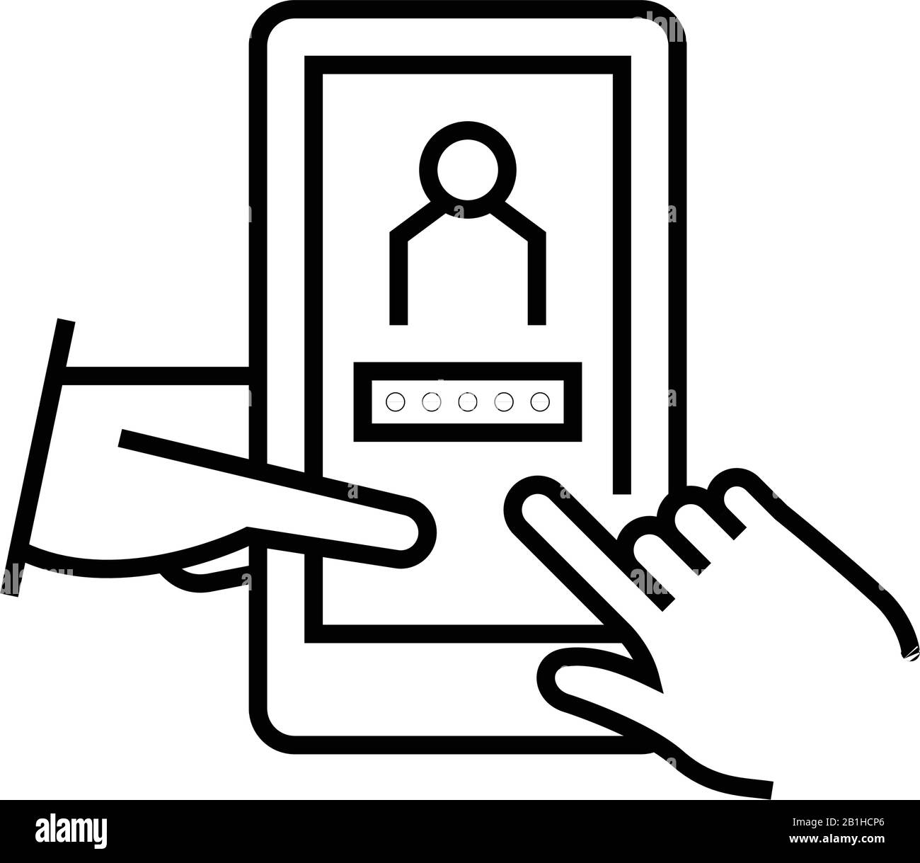 Entry password line icon, concept sign, outline vector illustration ...