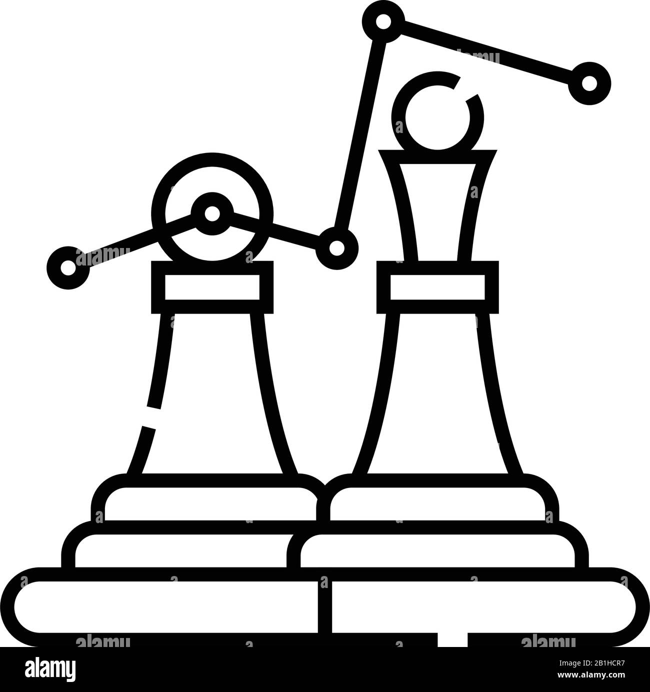 Elaborate actions line icon, concept sign, outline vector illustration ...