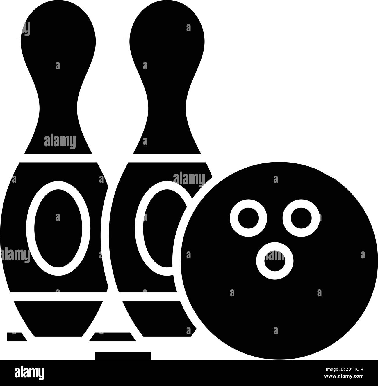 Bouling balls black icon, concept illustration, vector flat symbol ...