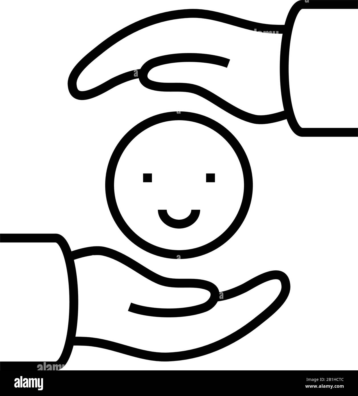 Friendly support line icon, concept sign, outline vector illustration ...