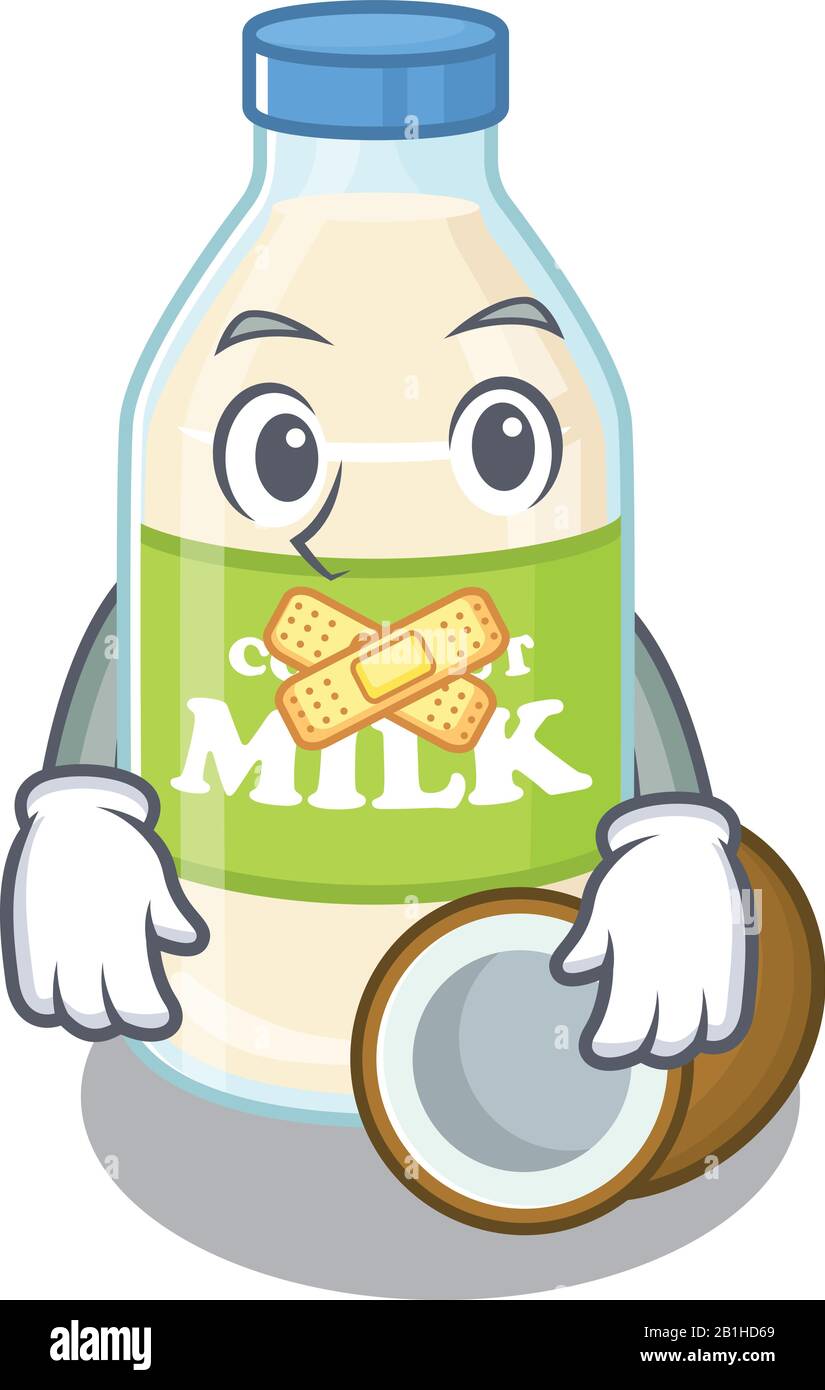cartoon character design coconut milk making a silent gesture Stock ...