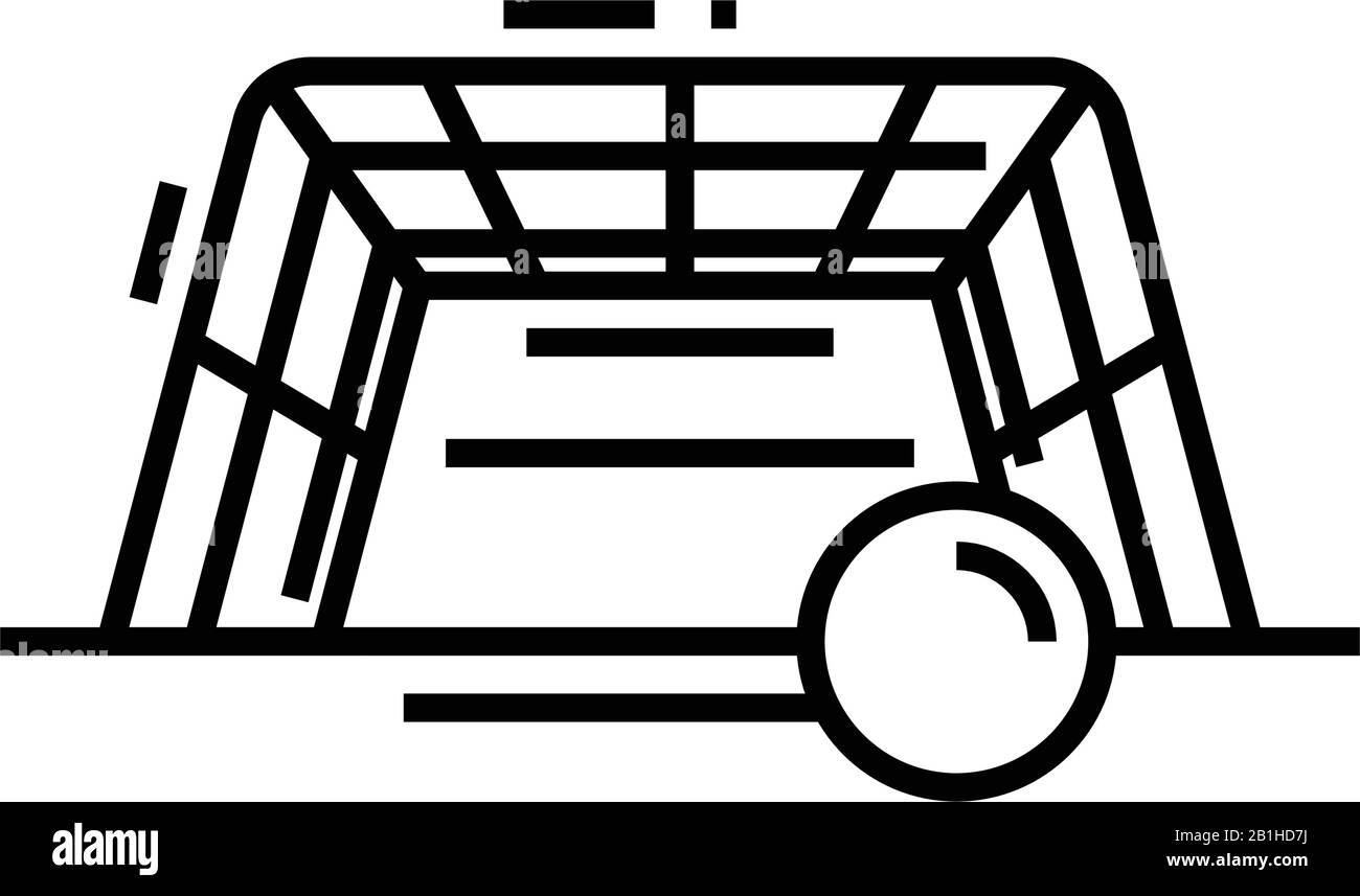Football goal line icon, concept sign, outline vector illustration ... Football goal line icon, concept sign, outline vector illustration ...