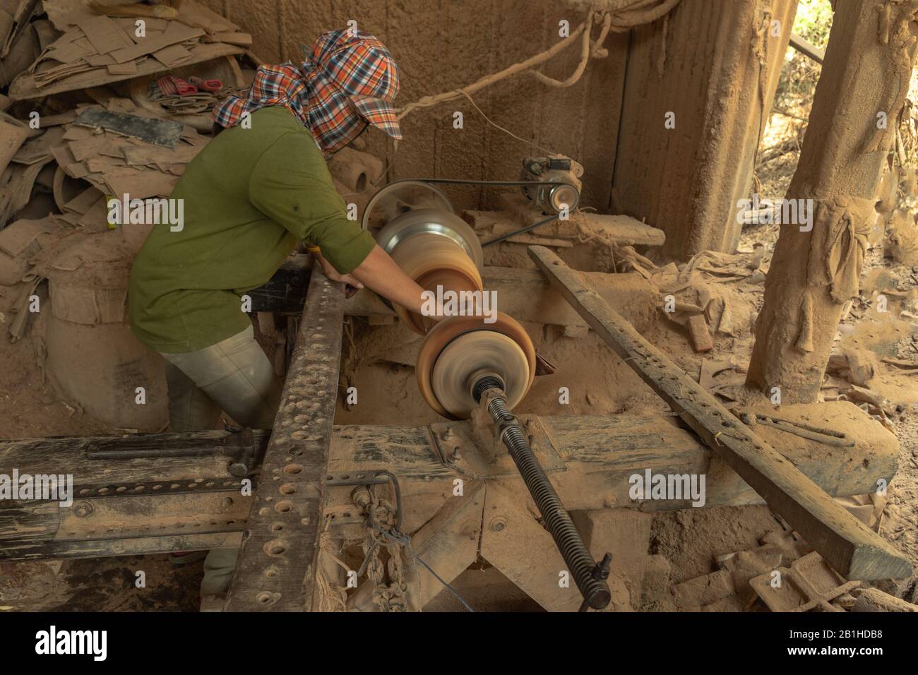 Long drum that has been machined into shape Long drums that are ...