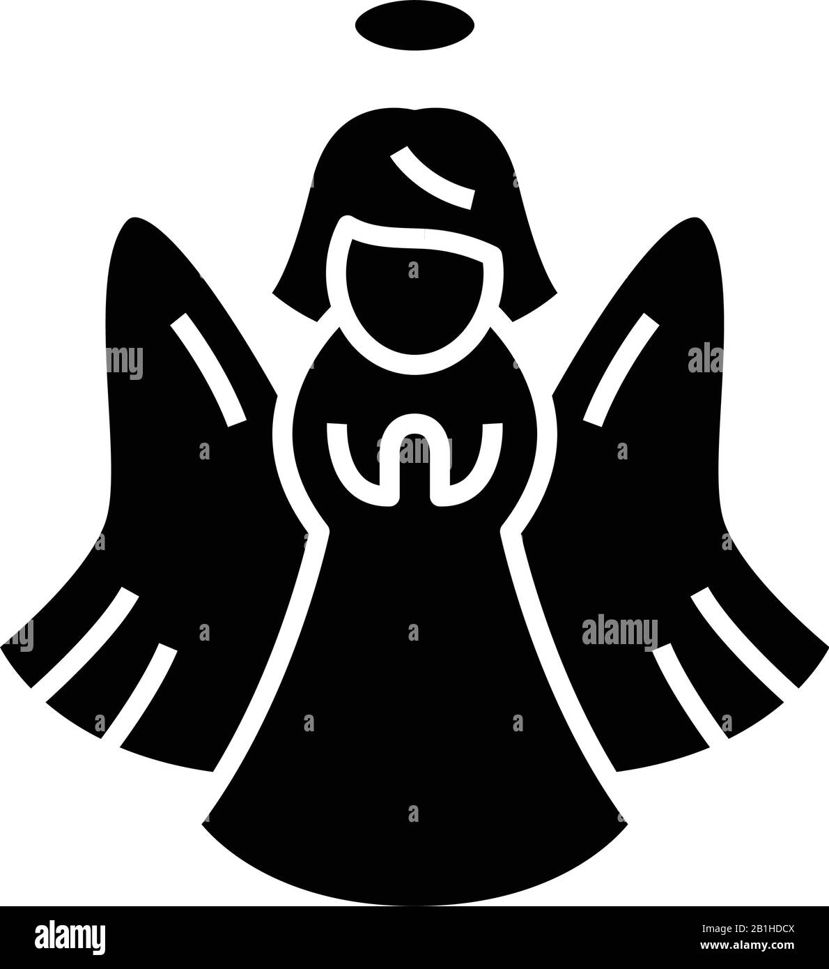 Angel toy black icon, concept illustration, vector flat symbol, glyph ...