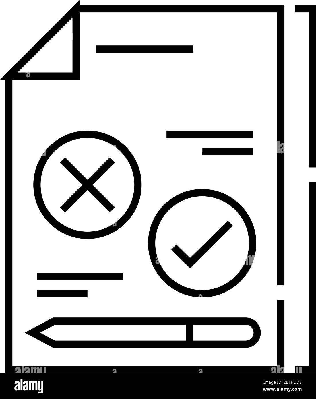 Educational test line icon, concept sign, outline vector illustration ...