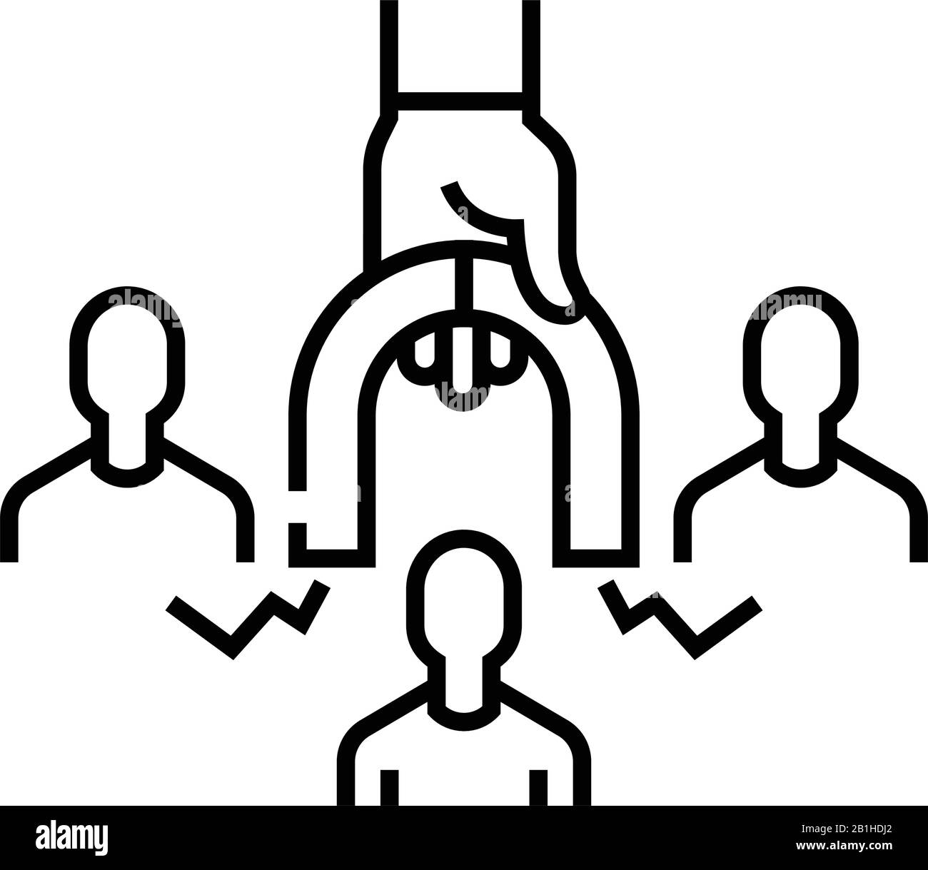 Employee attraction line icon, concept sign, outline vector ...
