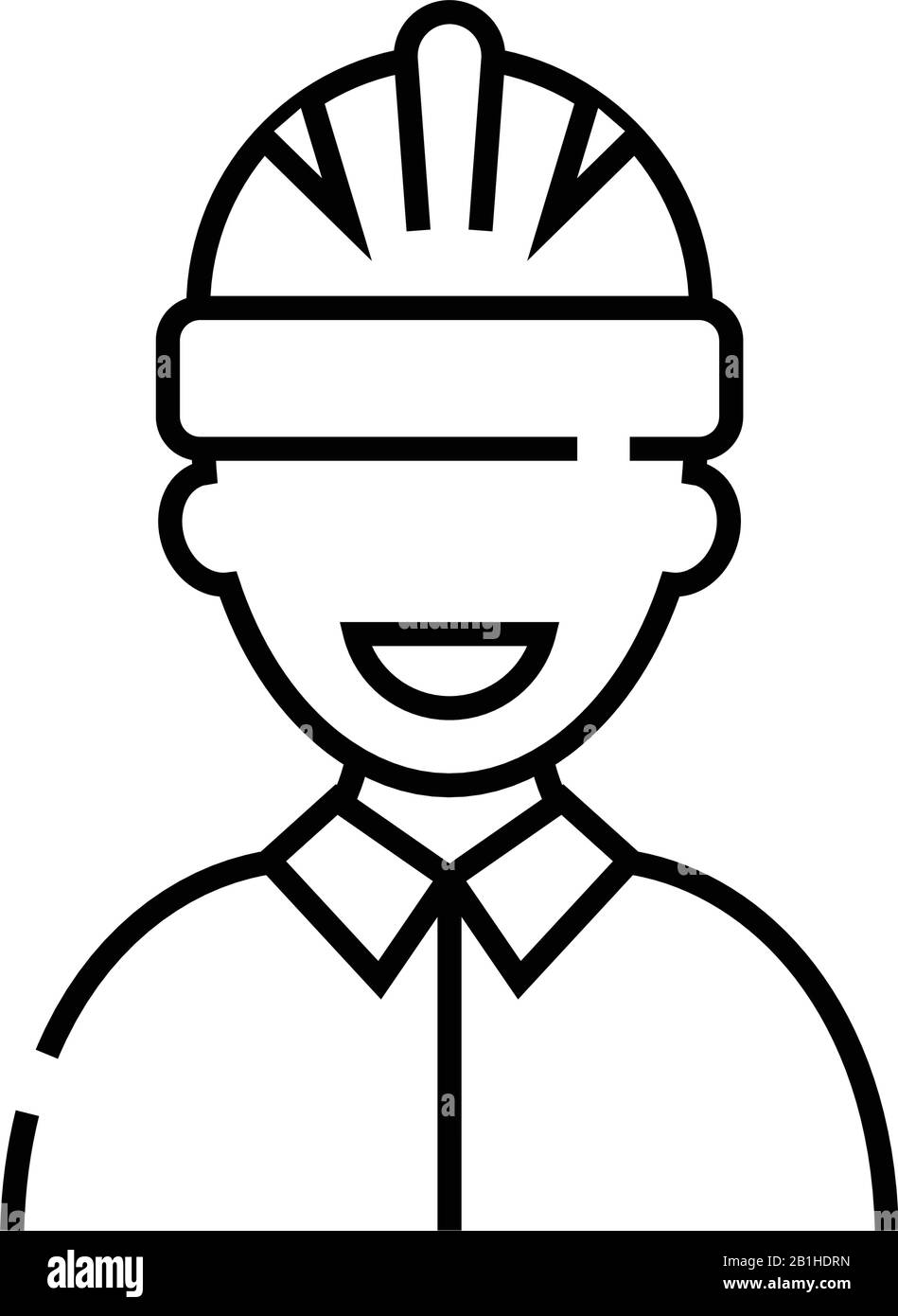 Engineer line icon, concept sign, outline vector illustration, linear ...