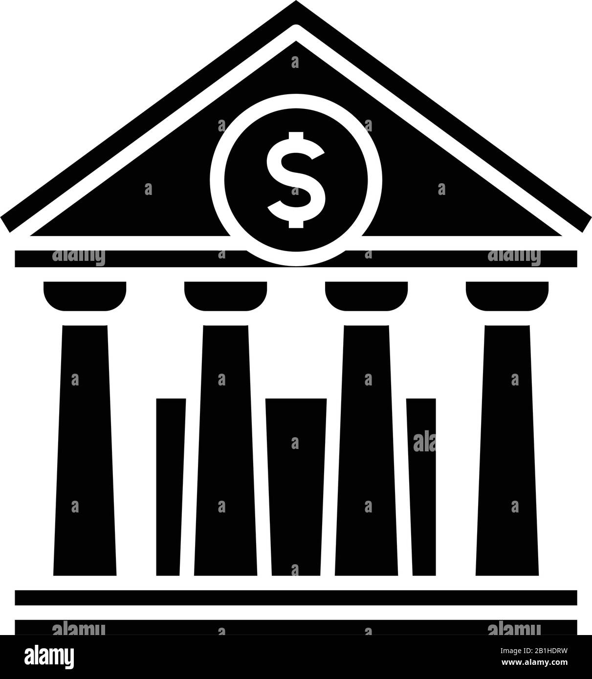 Bank services black icon, concept illustration, vector flat symbol ...