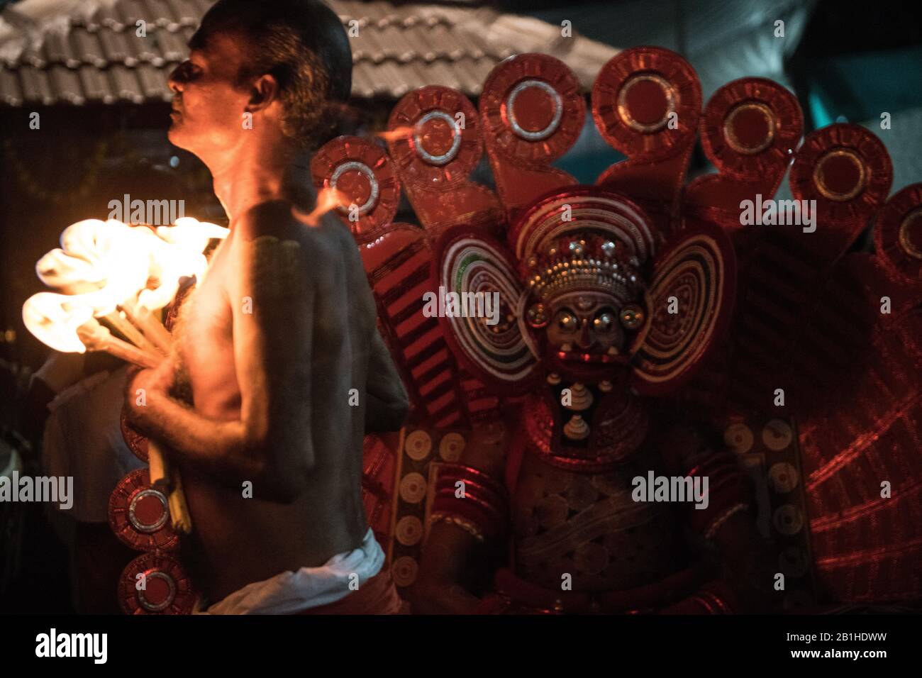 Theyyam performance, a popular ritual form of worship in North Kerala ...