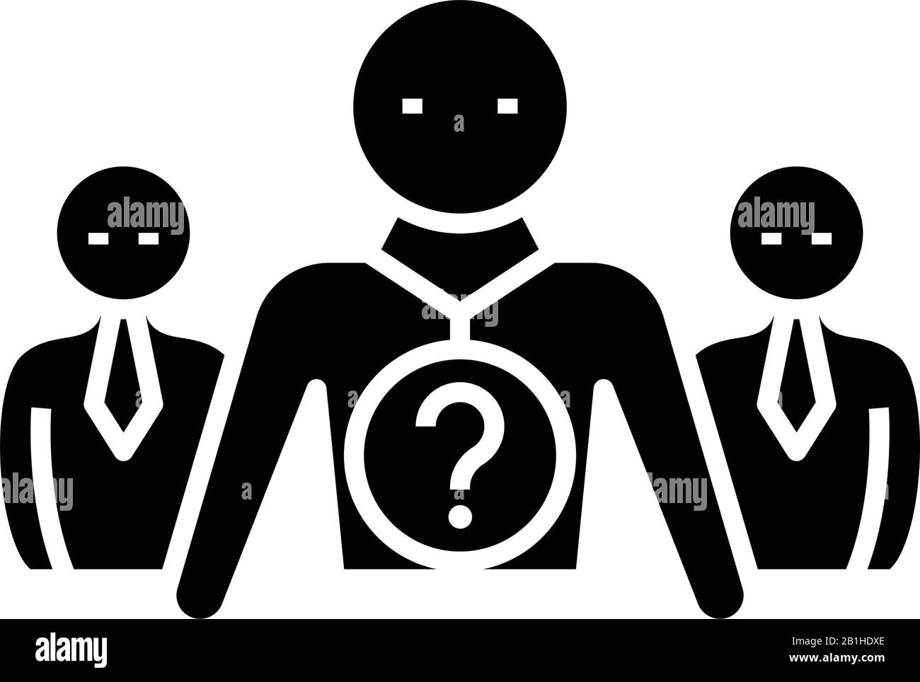 Asking person black icon, concept illustration, vector flat symbol ...