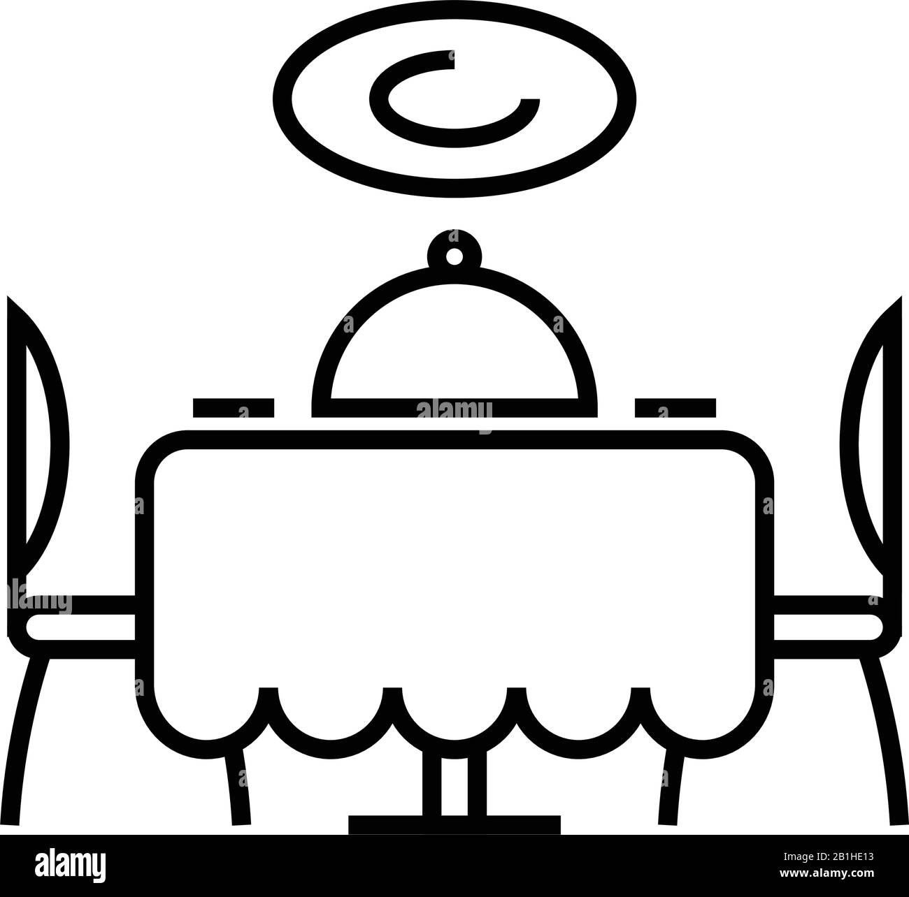 Evening dinner line icon, concept sign, outline vector illustration ...