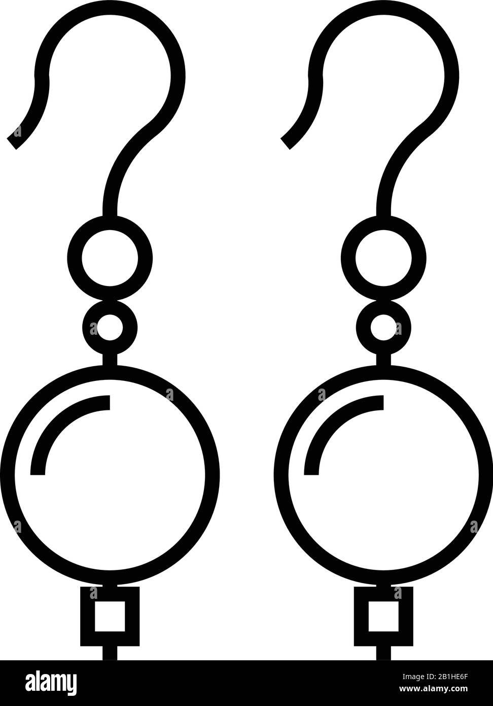 Earring jewerly line icon, concept sign, outline vector illustration ...