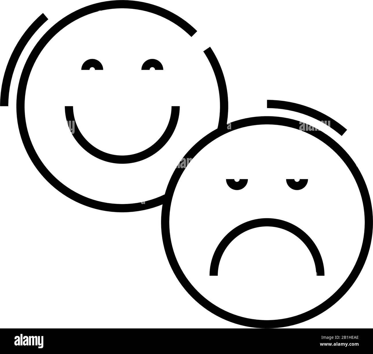 Emotions line icon, concept sign, outline vector illustration, linear ...