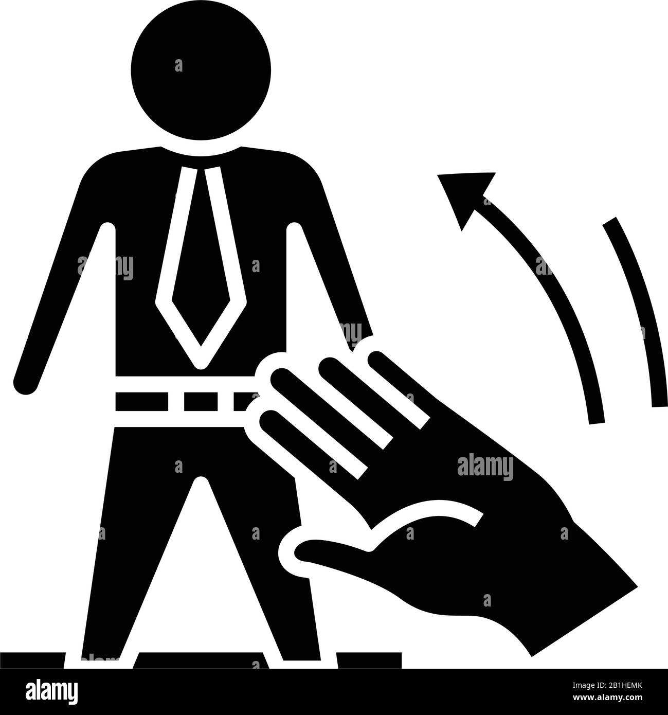 Assistance black icon, concept illustration, vector flat symbol, glyph ...