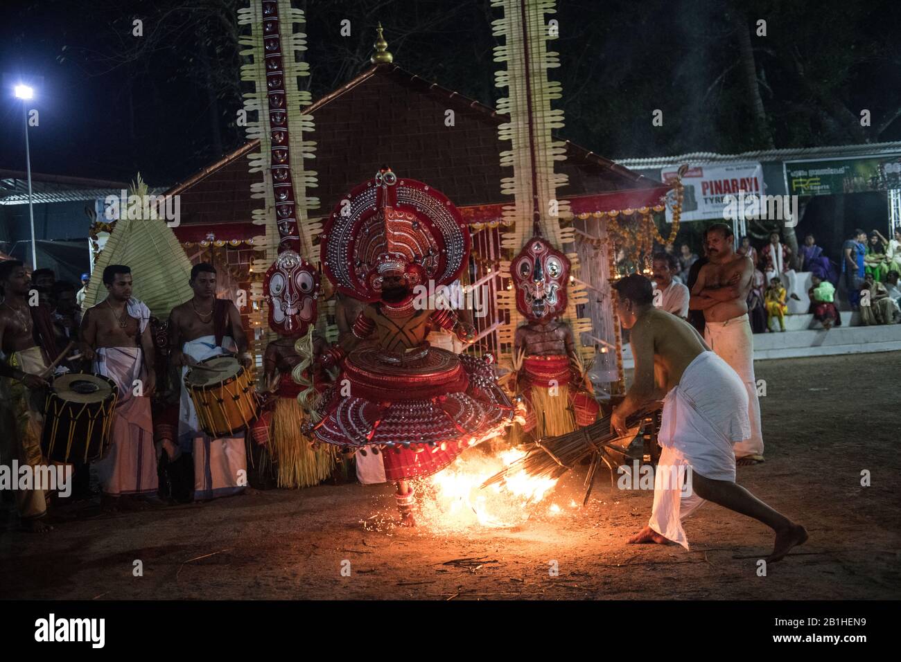 Theyyam performer, as a living god, dances a popular ritual form of ...