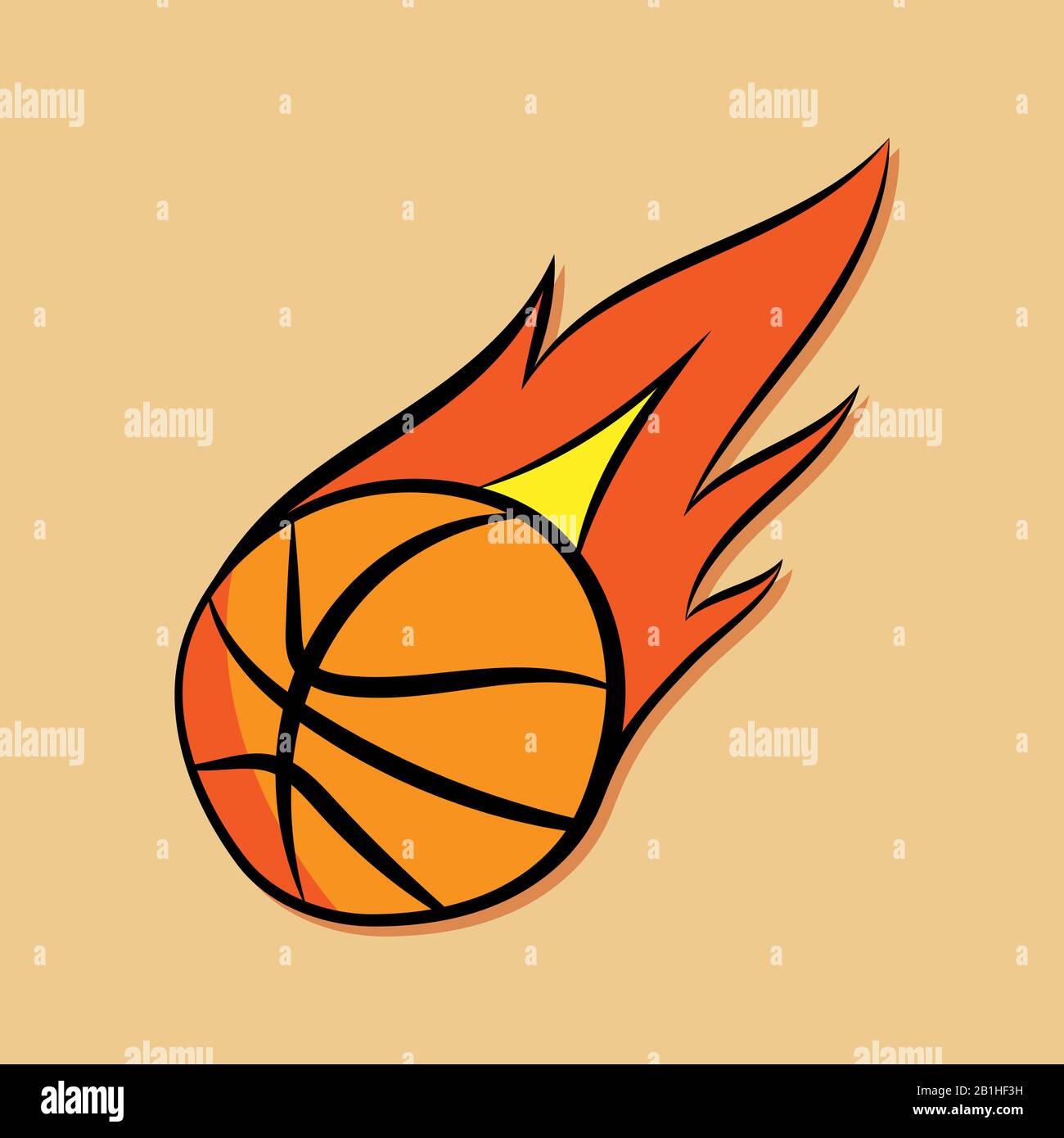 Basketball ball in flame Stock Vector Images - Alamy