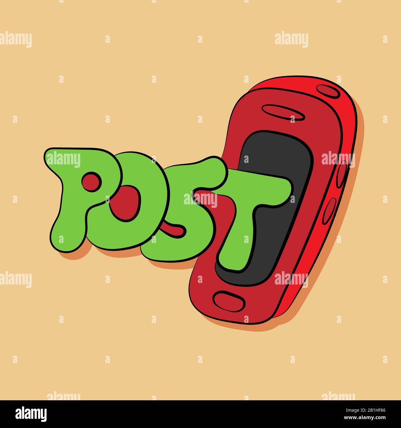 red phone post text illustration Stock Vector Image & Art - Alamy