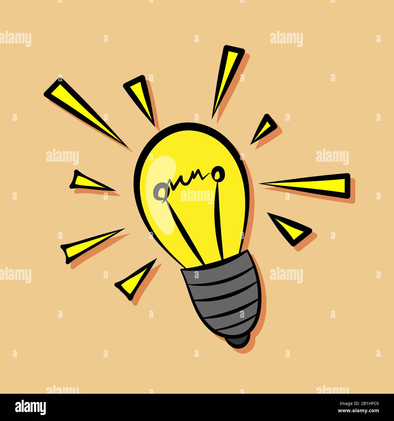 Cartoon shining light bulb Stock Vector Images - Alamy