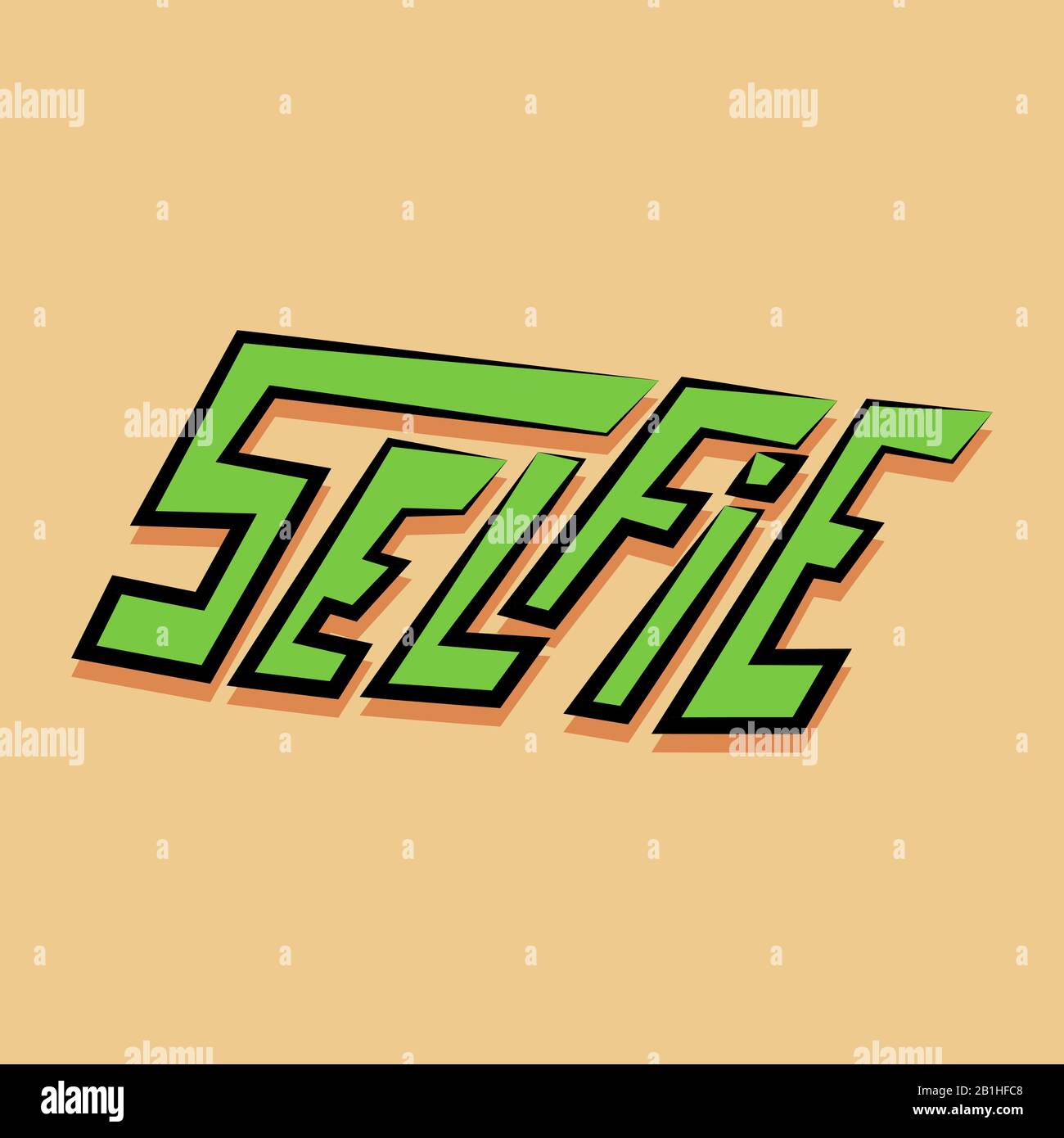 flat green selfie text illustration Stock Vector Image & Art - Alamy