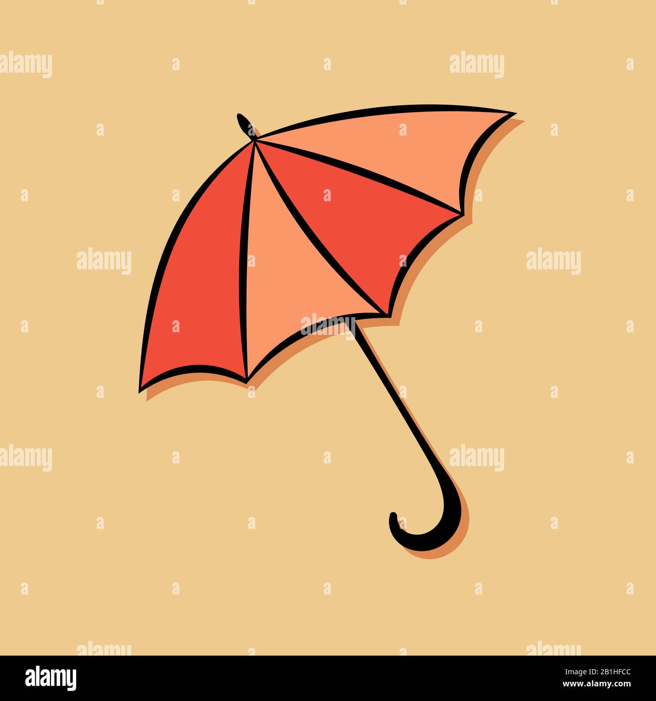 Red umbrella on shore Stock Vector Images - Alamy