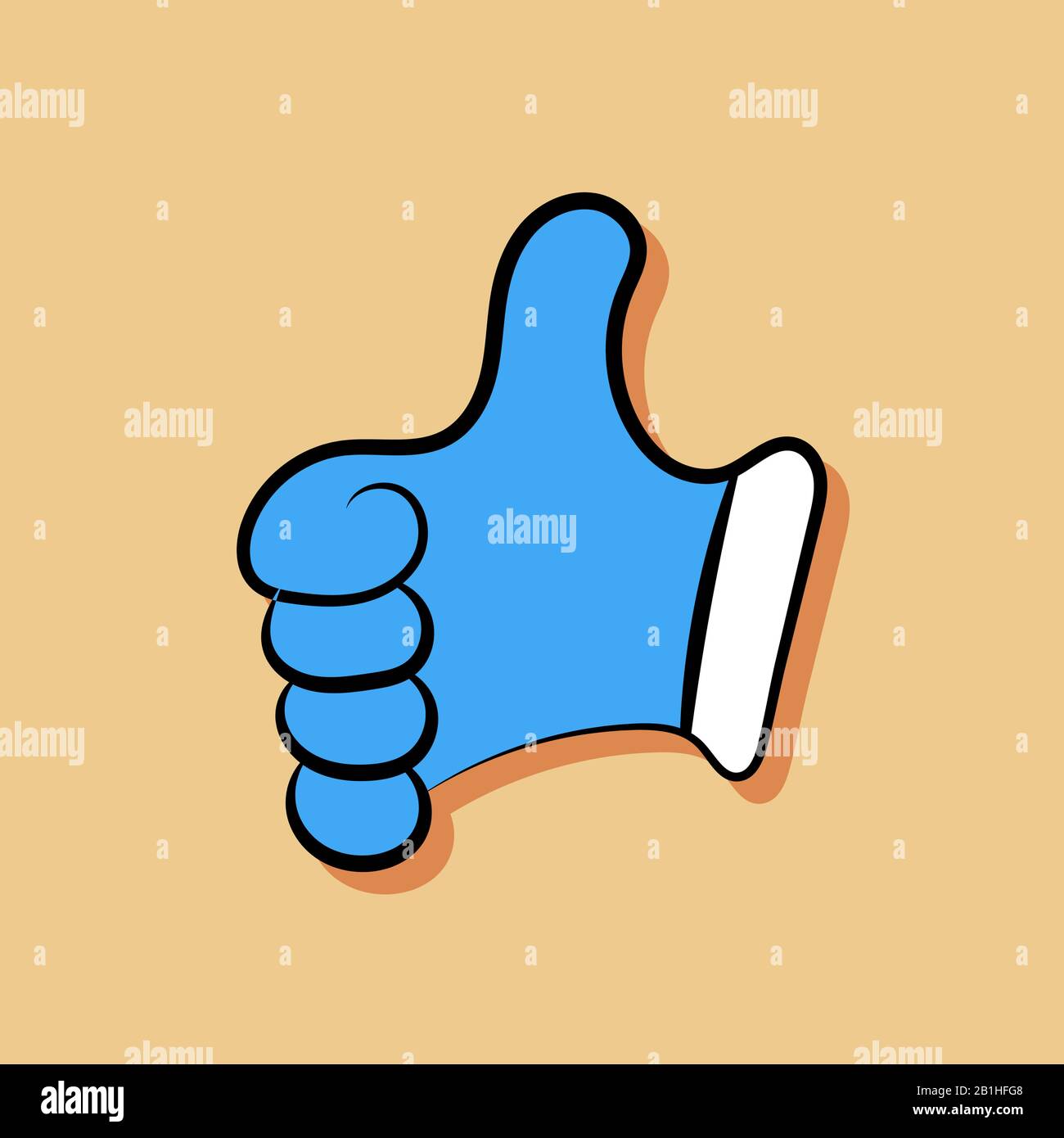 flat like blue showing hand illustration Stock Vector Image & Art - Alamy