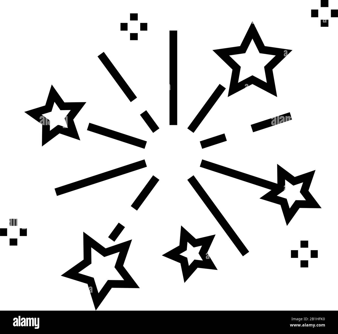 Fireworks line icon, concept sign, outline vector illustration, linear ...