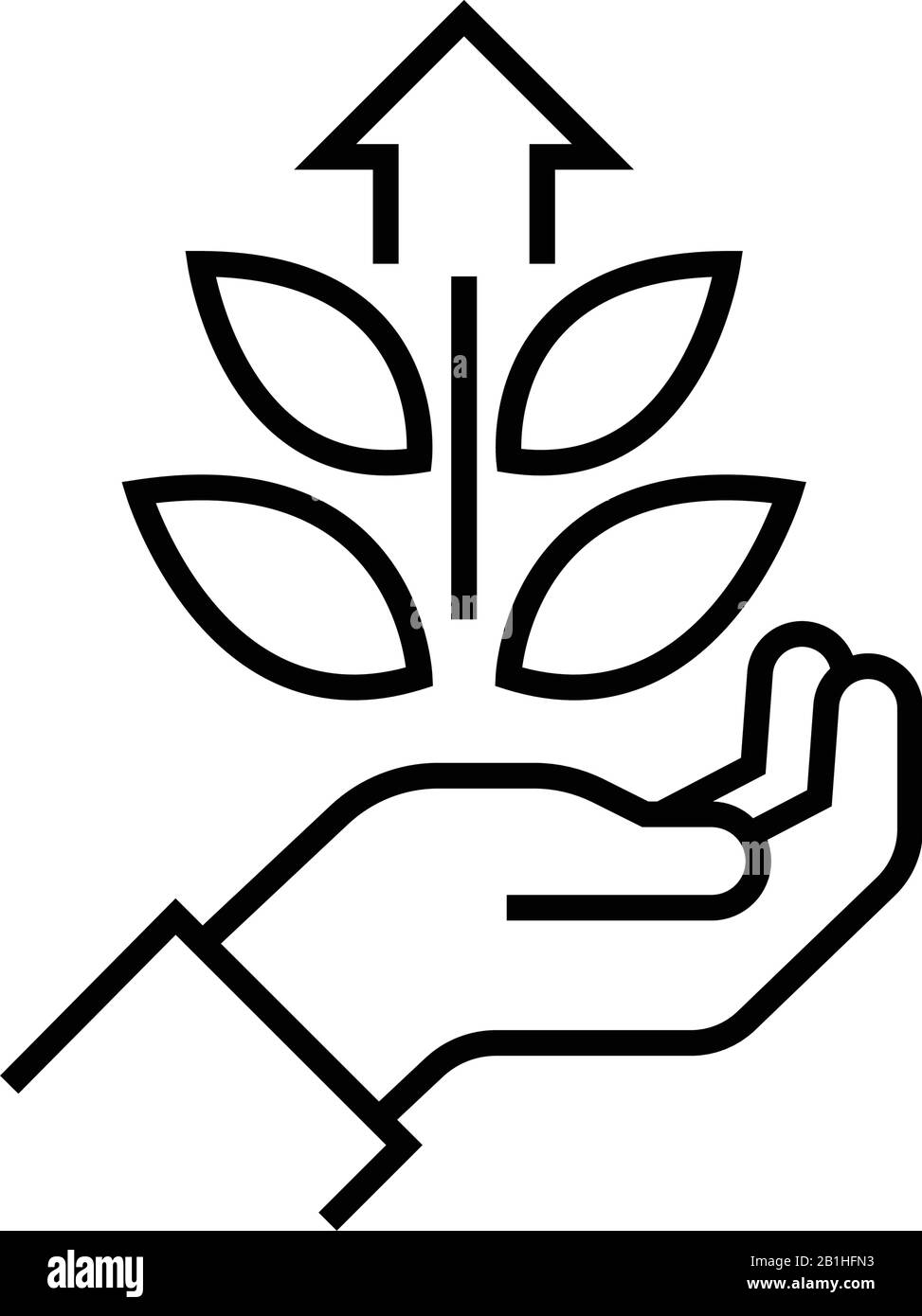 Eco production line icon, concept sign, outline vector illustration ...