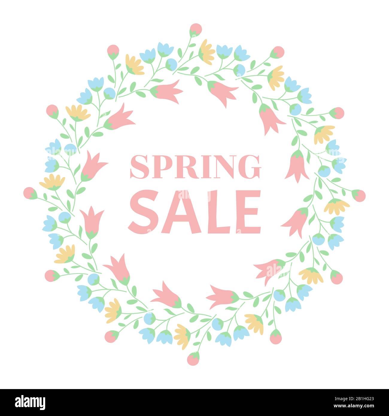 Spring sale design. Beautiful colorful illustration with floral ...