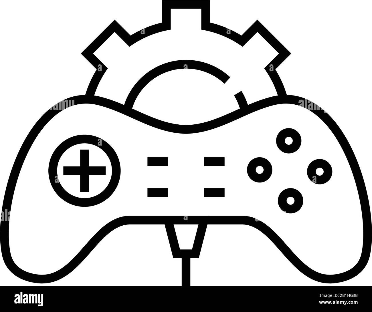 Game device line icon, concept sign, outline vector illustration ... Game device line icon, concept sign, outline vector illustration ...