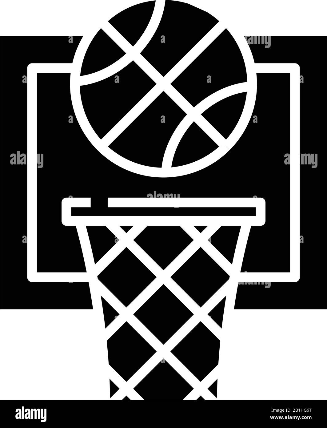 Basketball game black icon, concept illustration, vector flat symbol ...