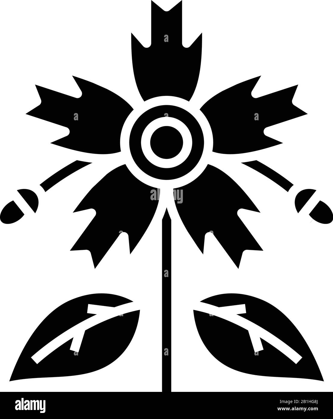 Blossoming flowers black icon, concept illustration, vector flat symbol ...