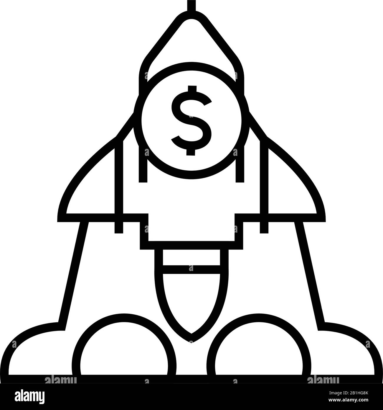 Explosive business growth line icon, concept sign, outline vector ...