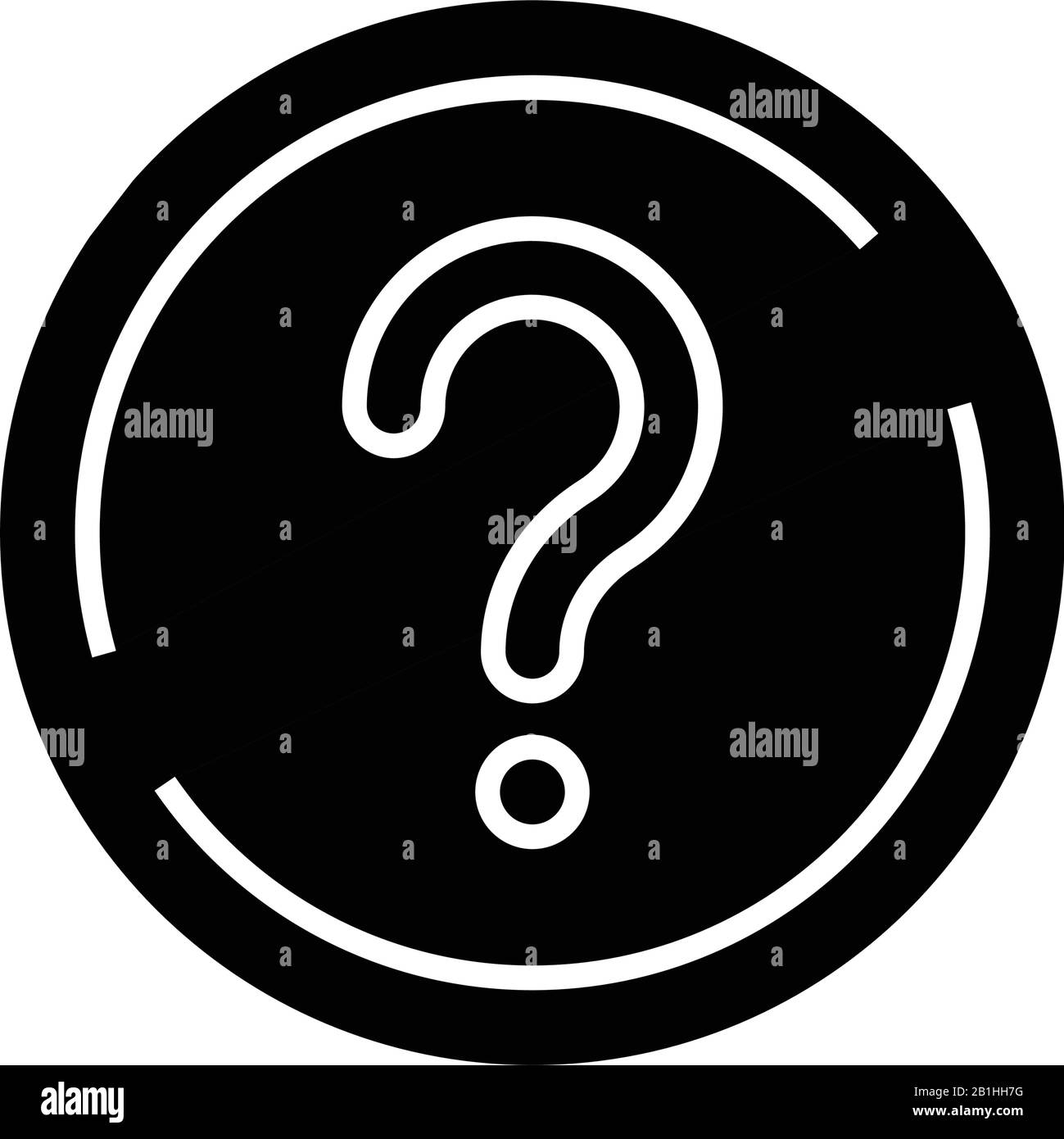 Big question black icon, concept illustration, vector flat symbol ...