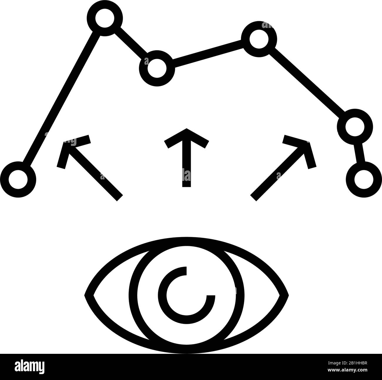 Following link line icon, concept sign, outline vector illustration ...