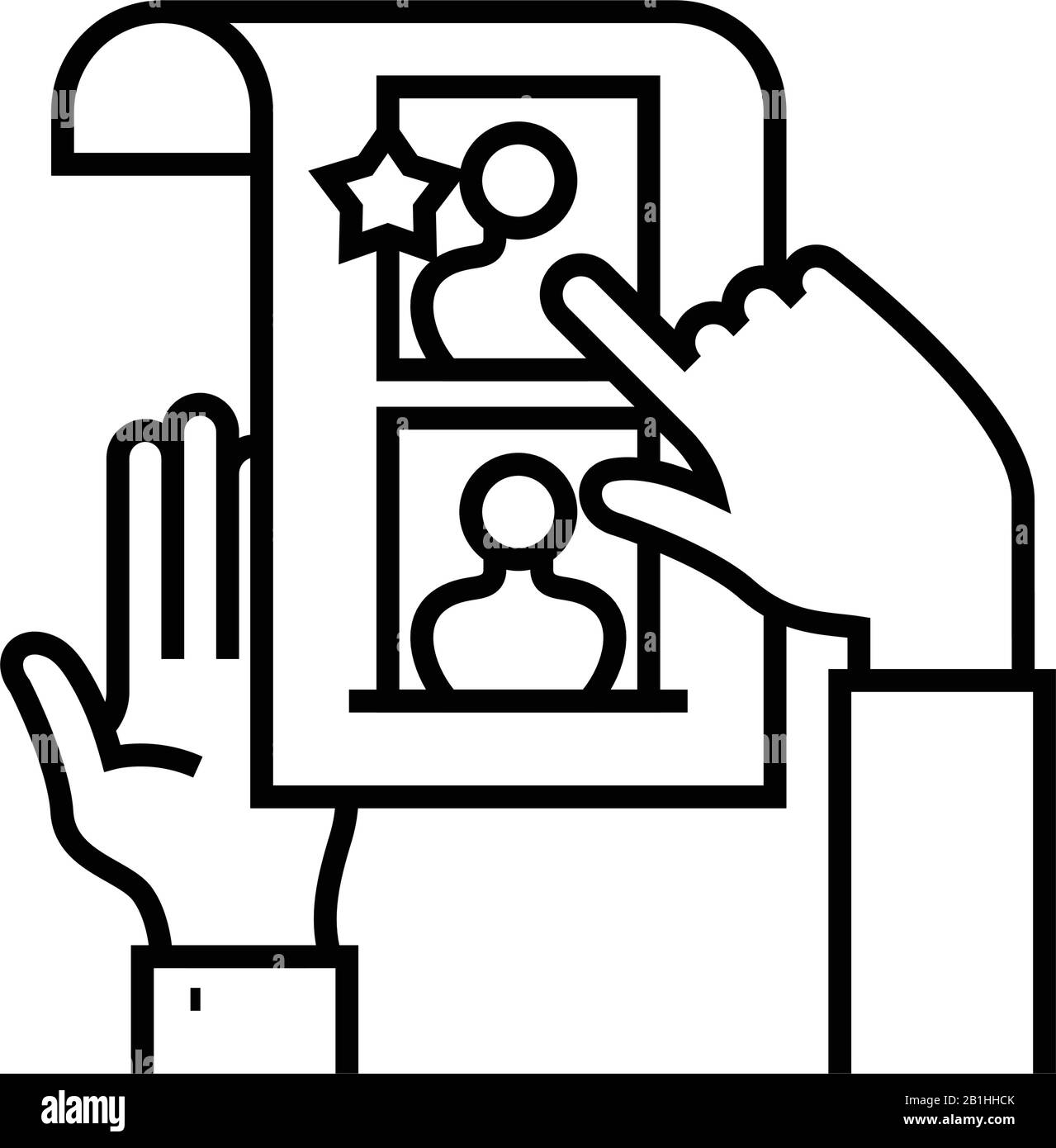 Employee obligations line icon, concept sign, outline vector ...