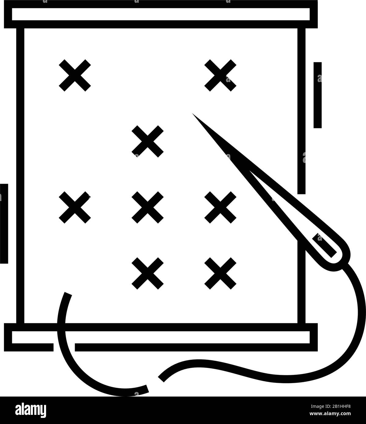 Embroidery line icon, concept sign, outline vector illustration, linear ...