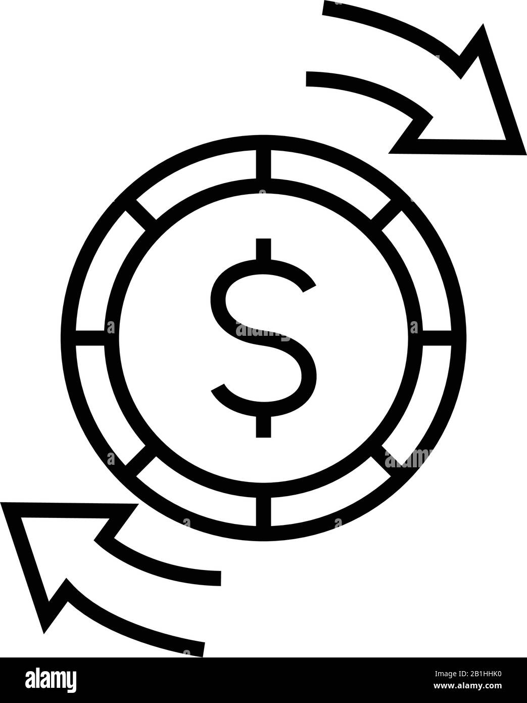 Exchange line icon, concept sign, outline vector illustration, linear ...