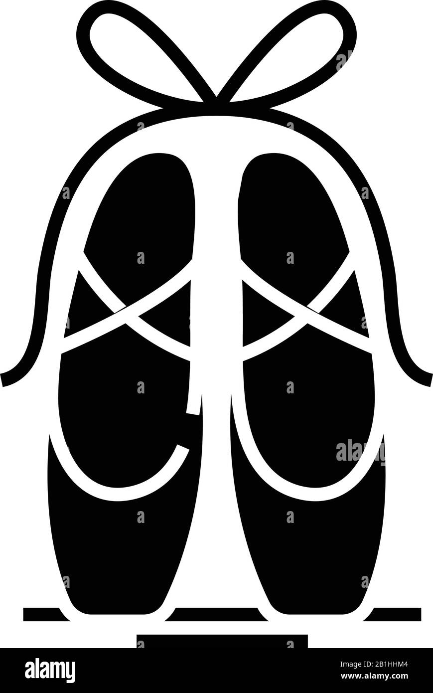 Ballet shoes black icon, concept illustration, vector flat symbol ...