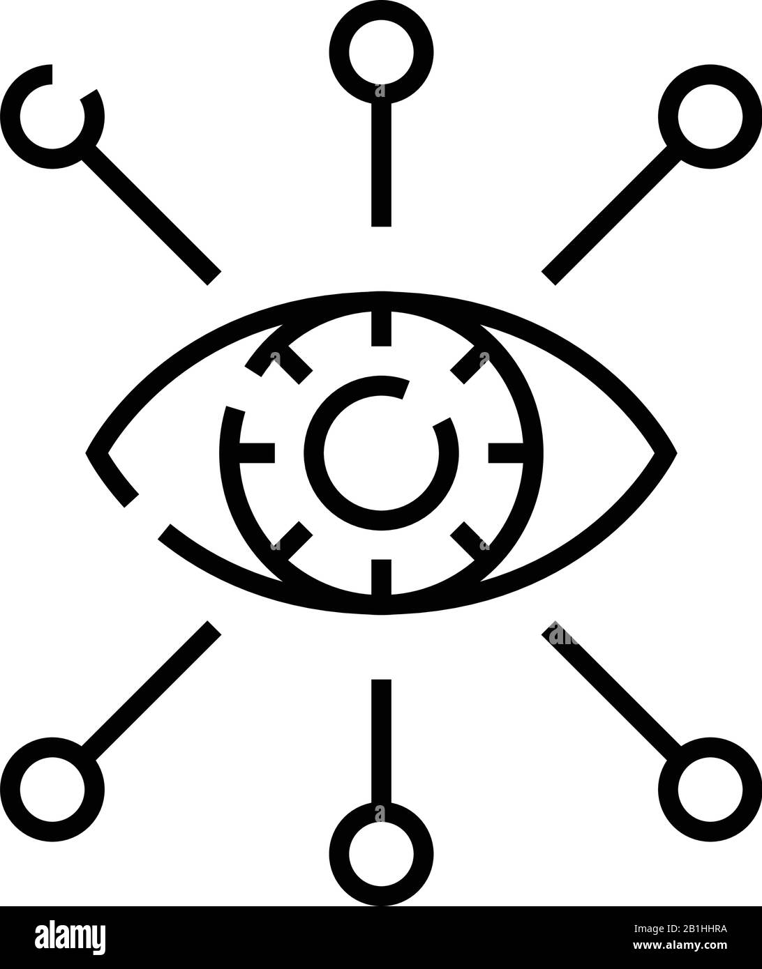 Electronic vision line icon, concept sign, outline vector illustration ...