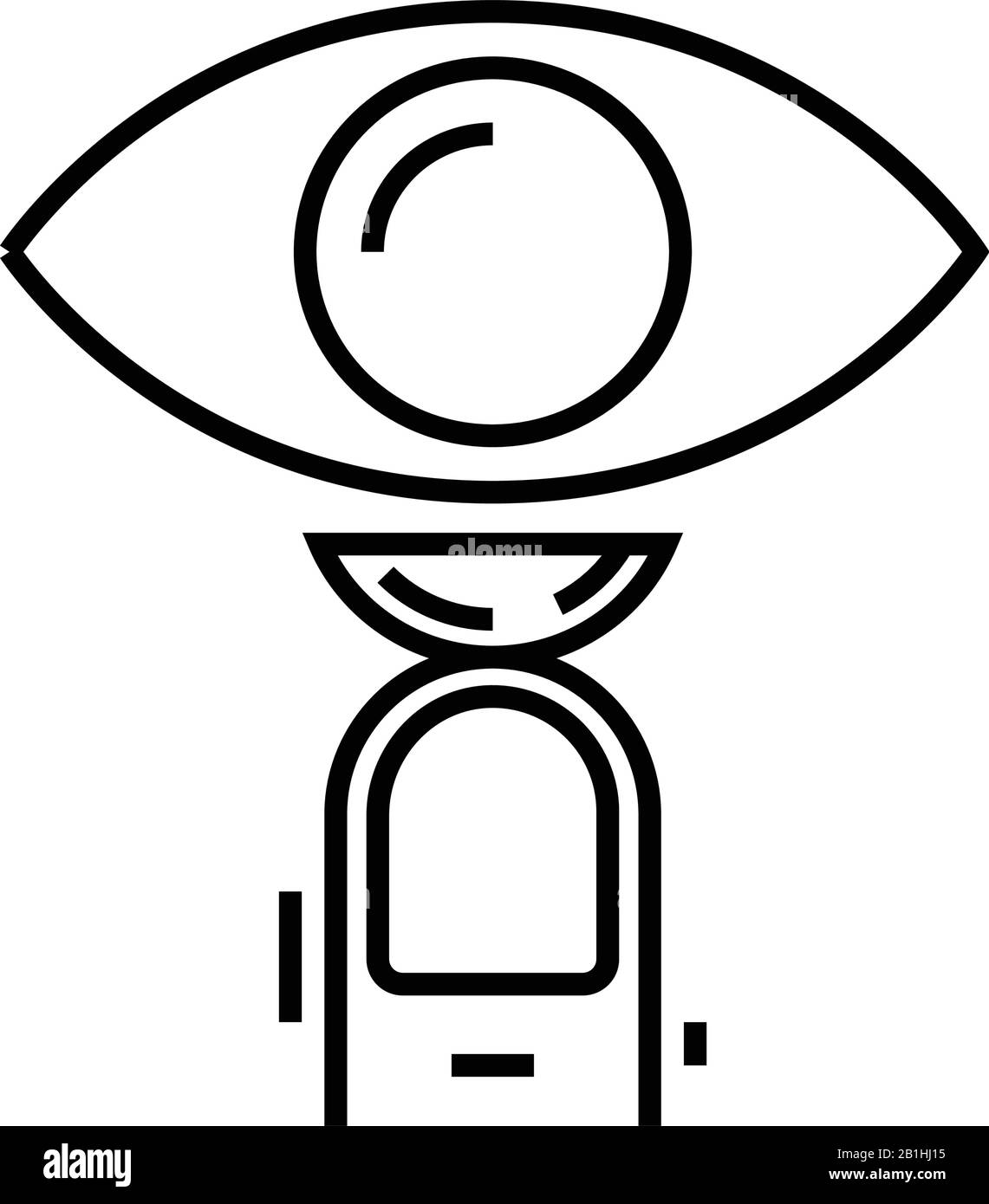 Eye lens line icon, concept sign, outline vector illustration, linear ...