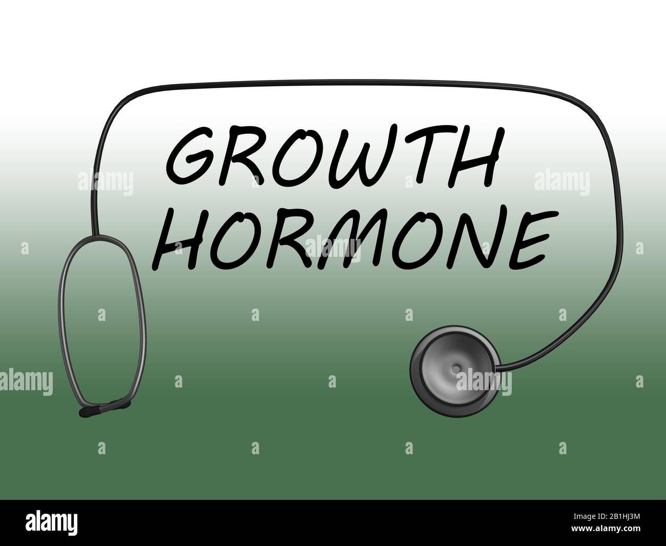 3D illustration of GROWTH HORMONE script with stethoscope, isolated on ...