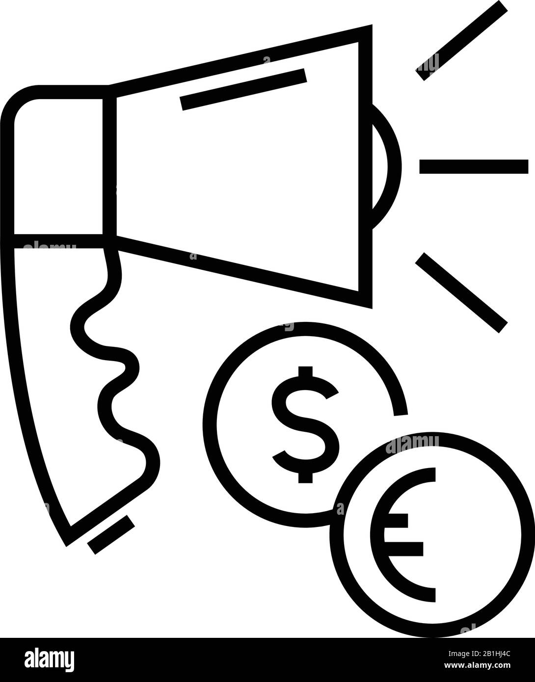 Earnings line icon, concept sign, outline vector illustration, linear ...