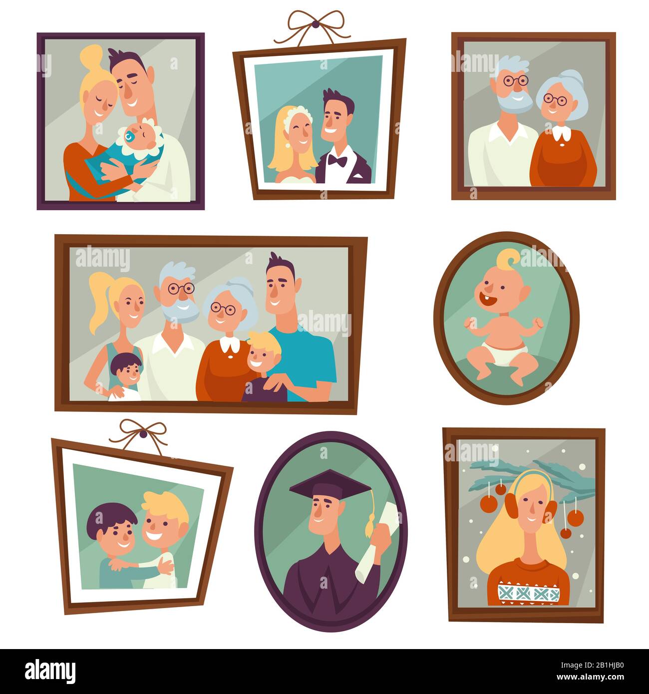 Family portrait frame Stock Vector Images - Alamy