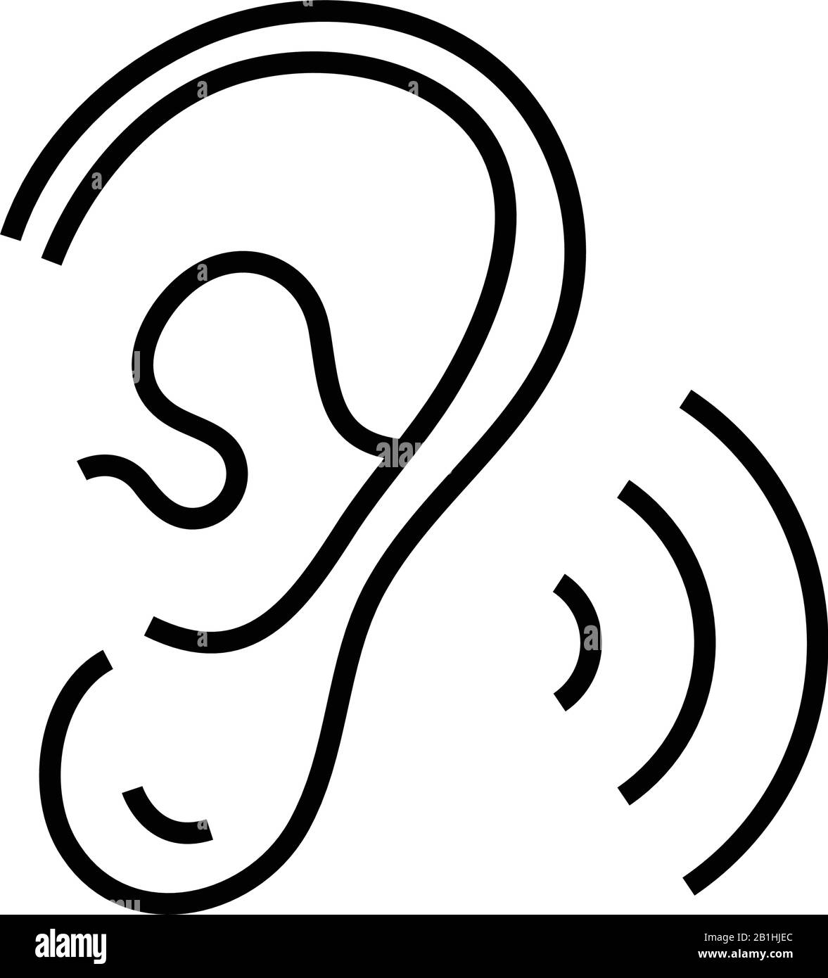 Following ear line icon, concept sign, outline vector illustration ...