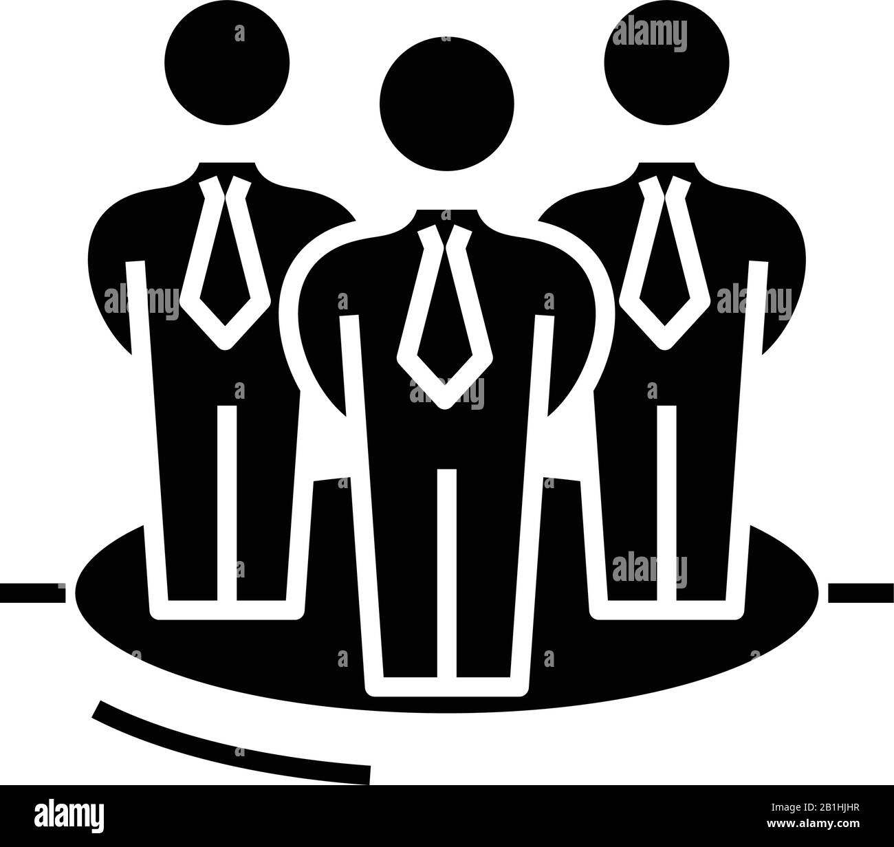 Bosses black icon, concept illustration, vector flat symbol, glyph sign ...