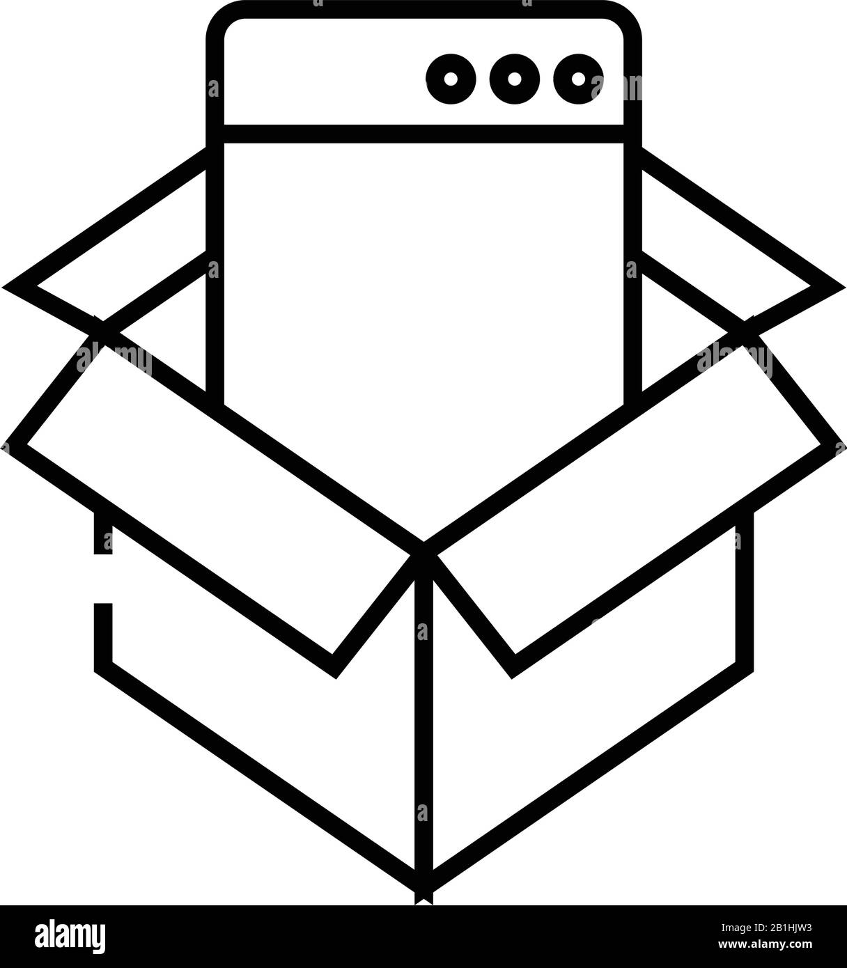 Electronics packaging line icon, concept sign, outline vector ...