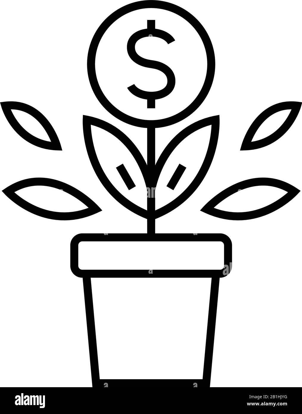 Economic growth line icon, concept sign, outline vector illustration ...