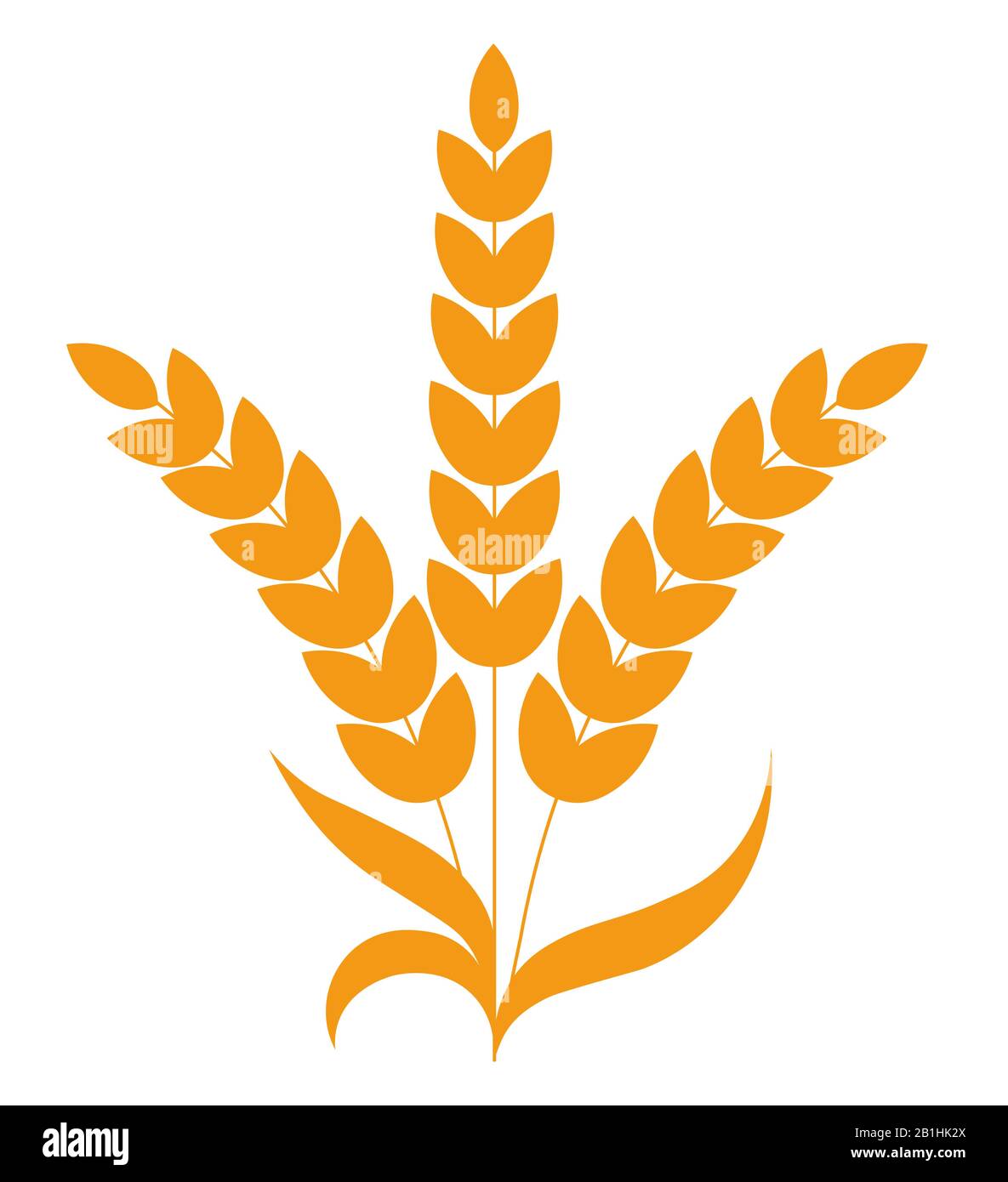 Wheat spikelet abstract cereal grain outline icon Stock Vector Image ...