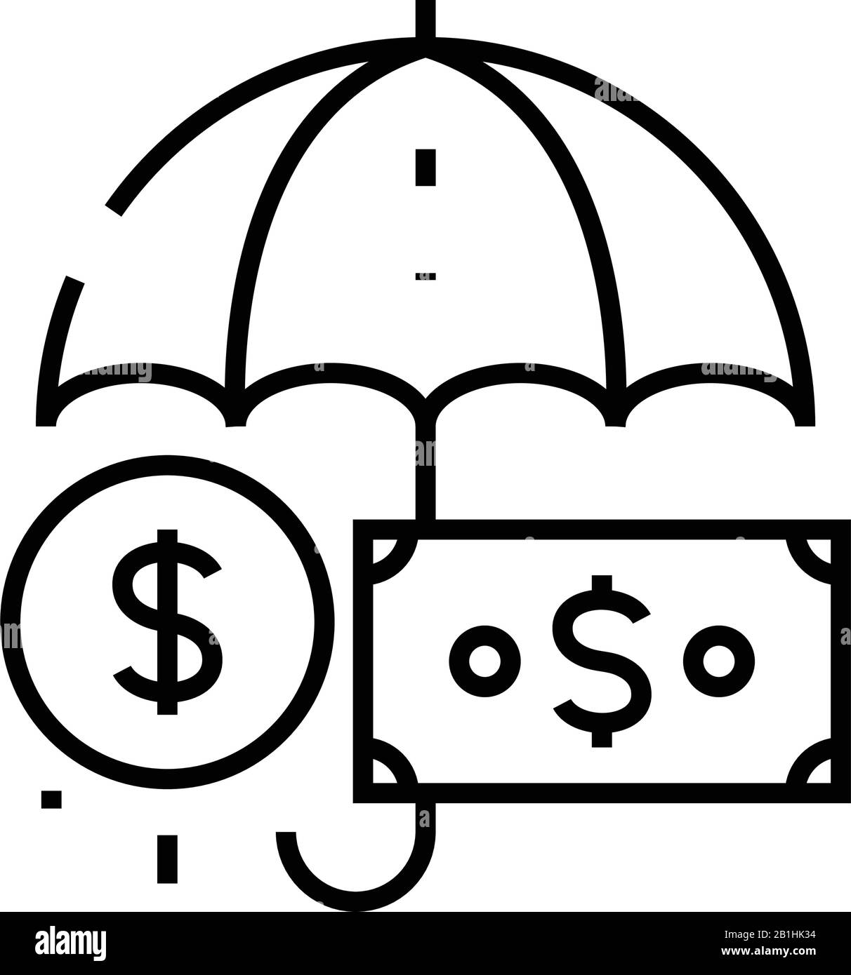 Earning protection line icon, concept sign, outline vector illustration ...