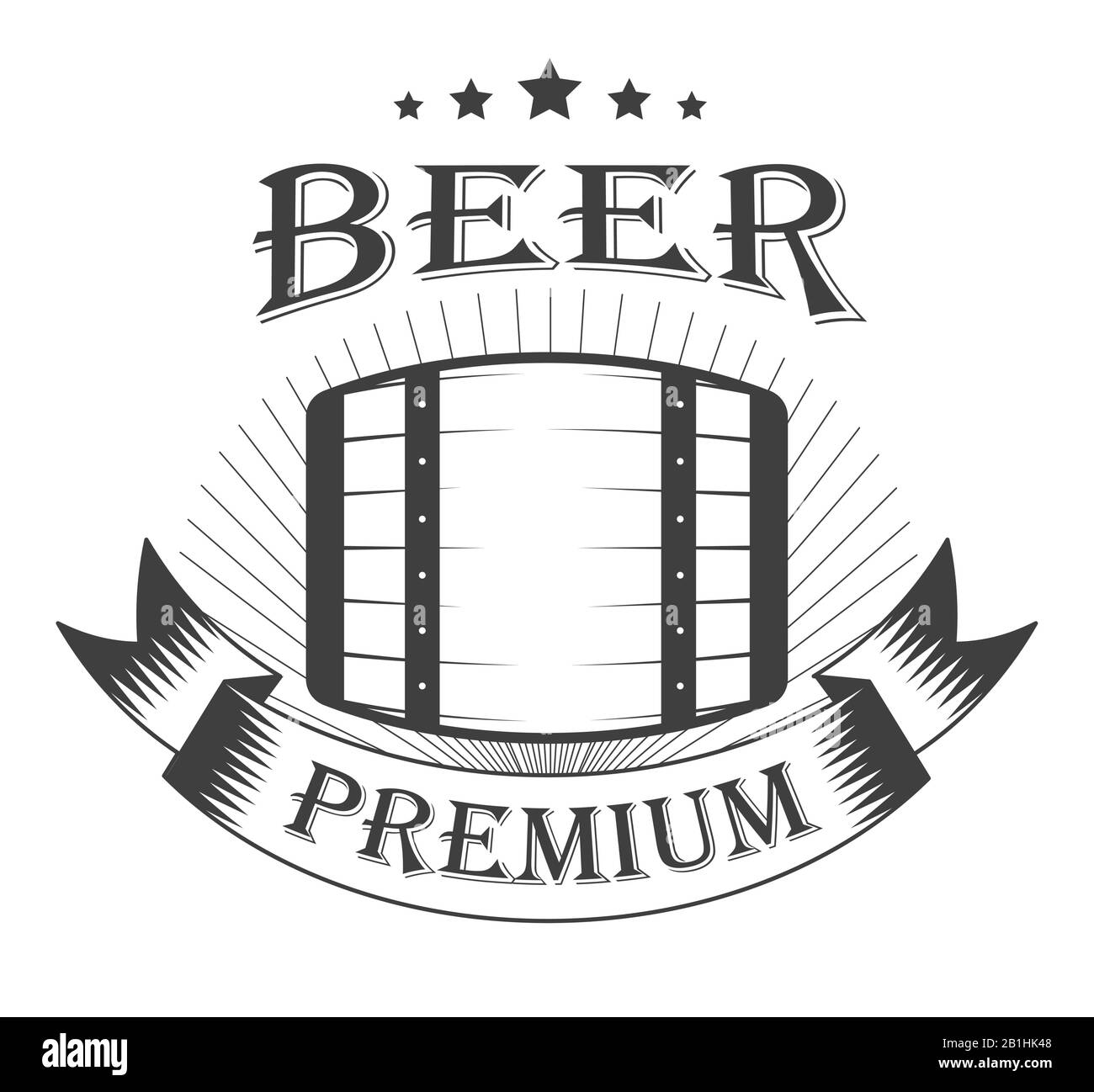 Beer premium graphic logo with oak barrel Stock Vector Image & Art - Alamy